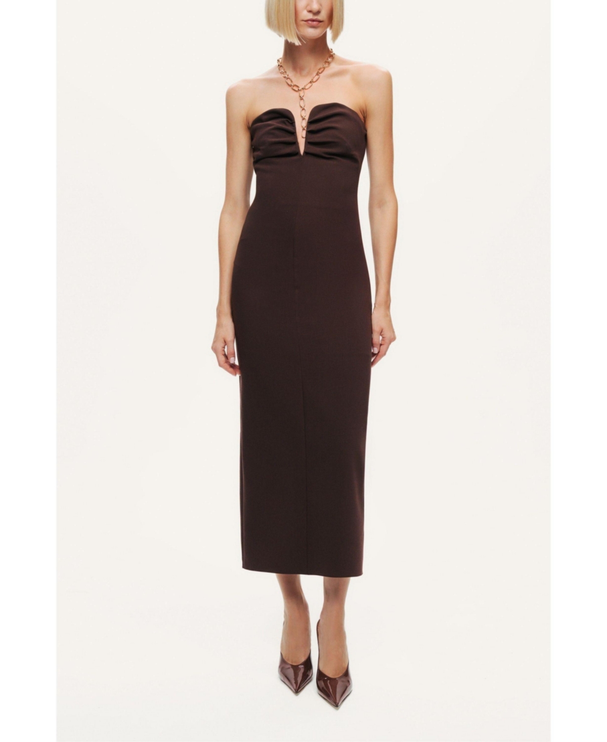 Click here for Nocturne Womens Strapless Sweetheart Midi Pencil D... prices