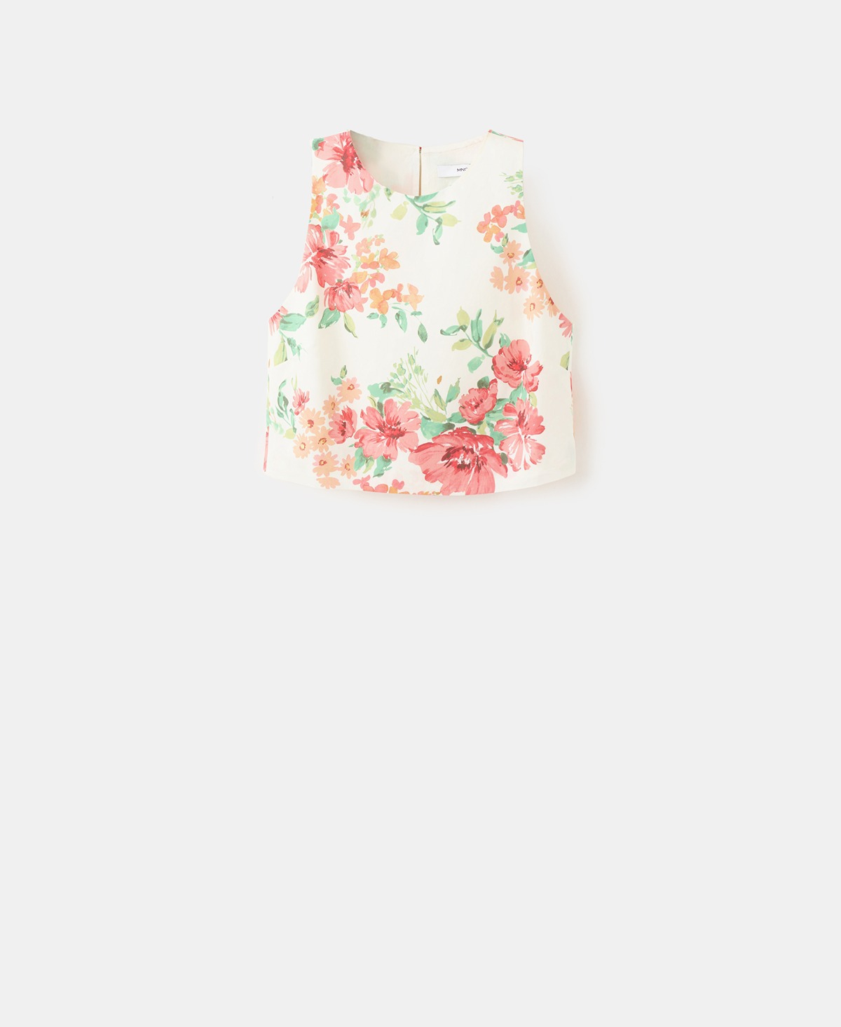 Click here for Mango Womens Printed Crop Top - Off White prices