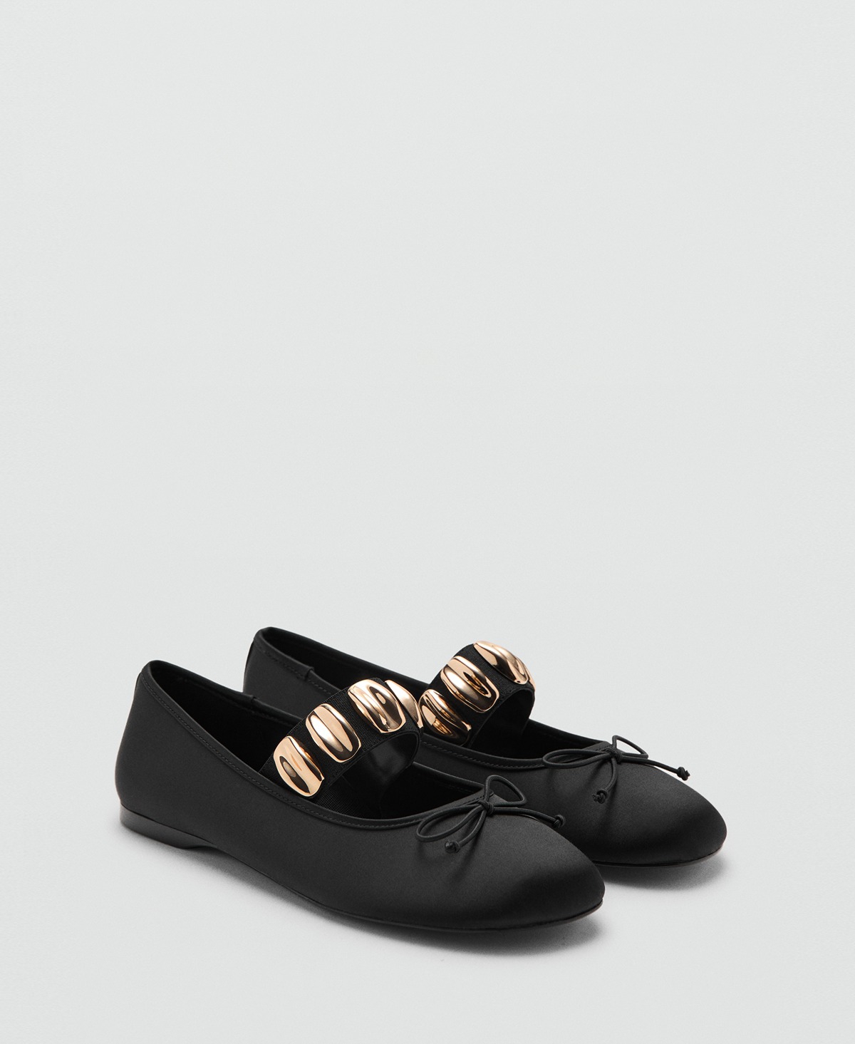 Click here for Mango Womens Metallic Applique Straps Ballerina -... prices