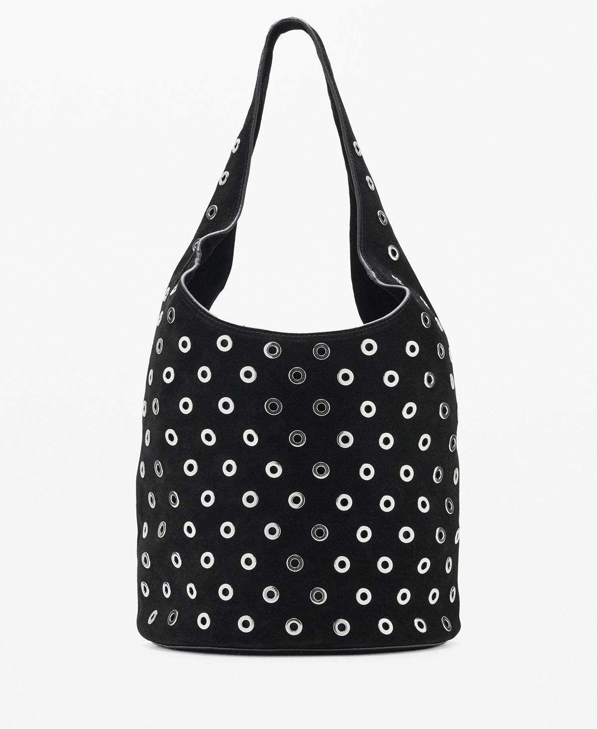 Click here for Mango Womens Eyelets Detail Leather Drawstring Bag... prices