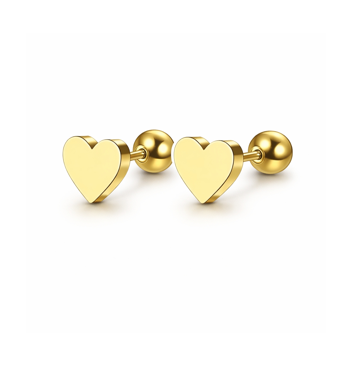 Click here for Rebl Jewelry Heart Stud Earrings - Gold prices