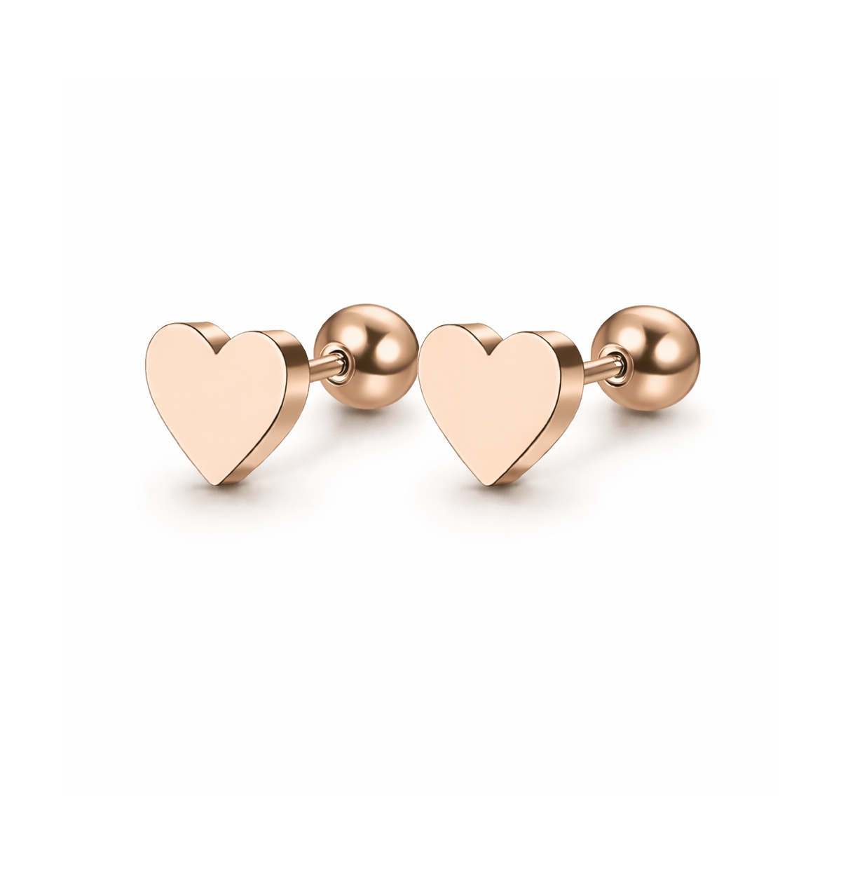 Click here for Rebl Jewelry Heart Stud Earrings - Rose gold prices