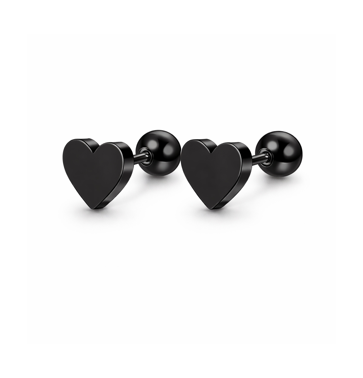 Click here for Rebl Jewelry Heart Stud Earrings - Black prices