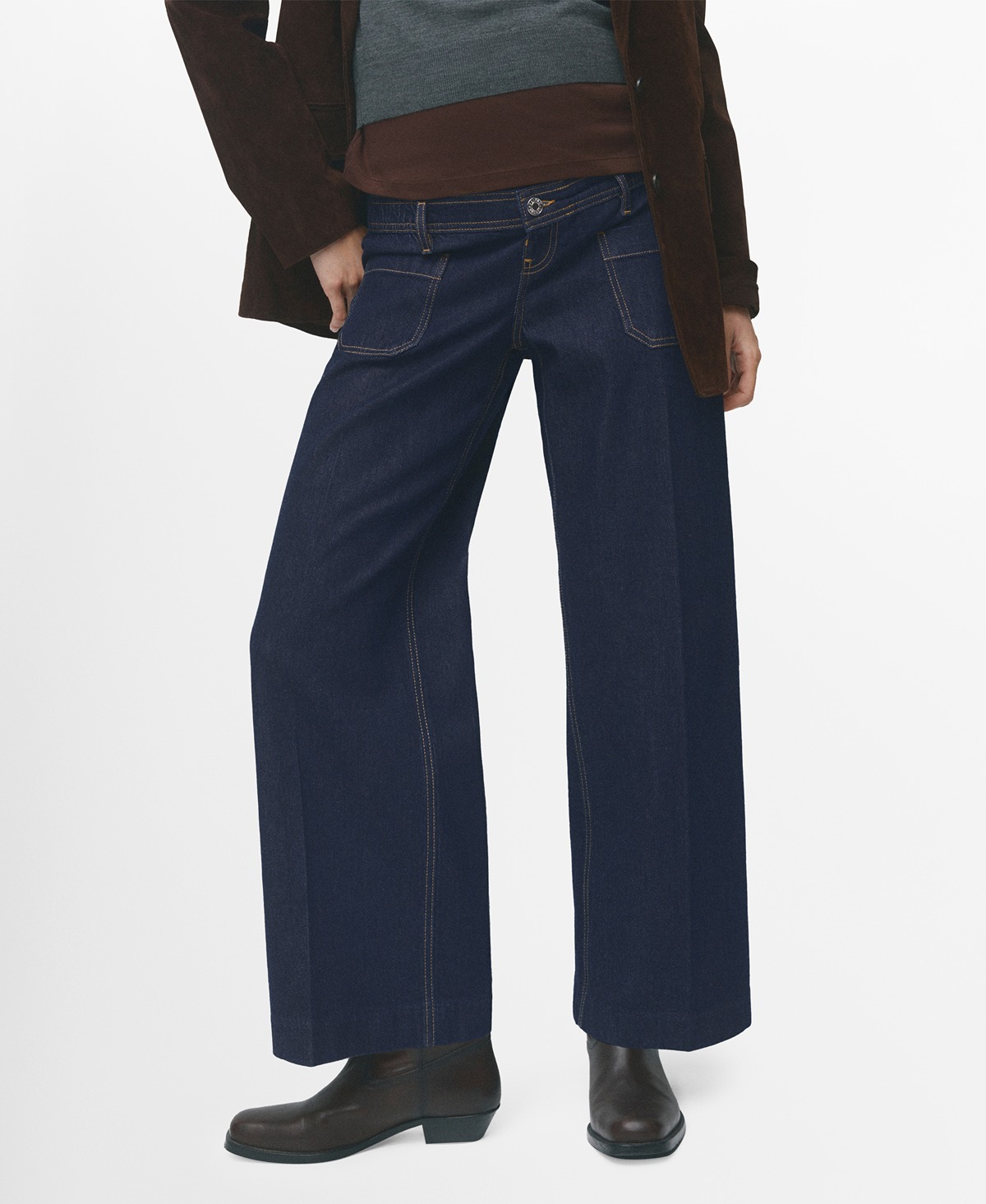 Click here for Mango Womens Pockets Wide Leg Maternity Jeans - Op... prices