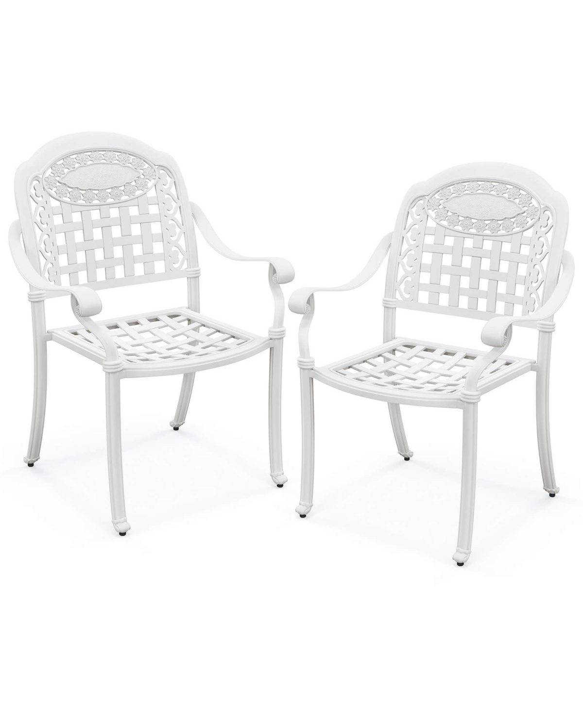 Click here for Gymax Set Of 2 Patio Cast Aluminum Armrest Chairs... prices