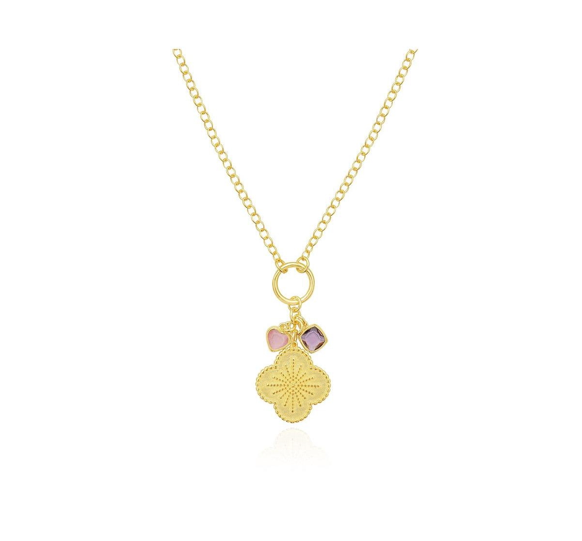 Click here for The Lovery Clover Charm Necklace 14K Gold-Plated S... prices