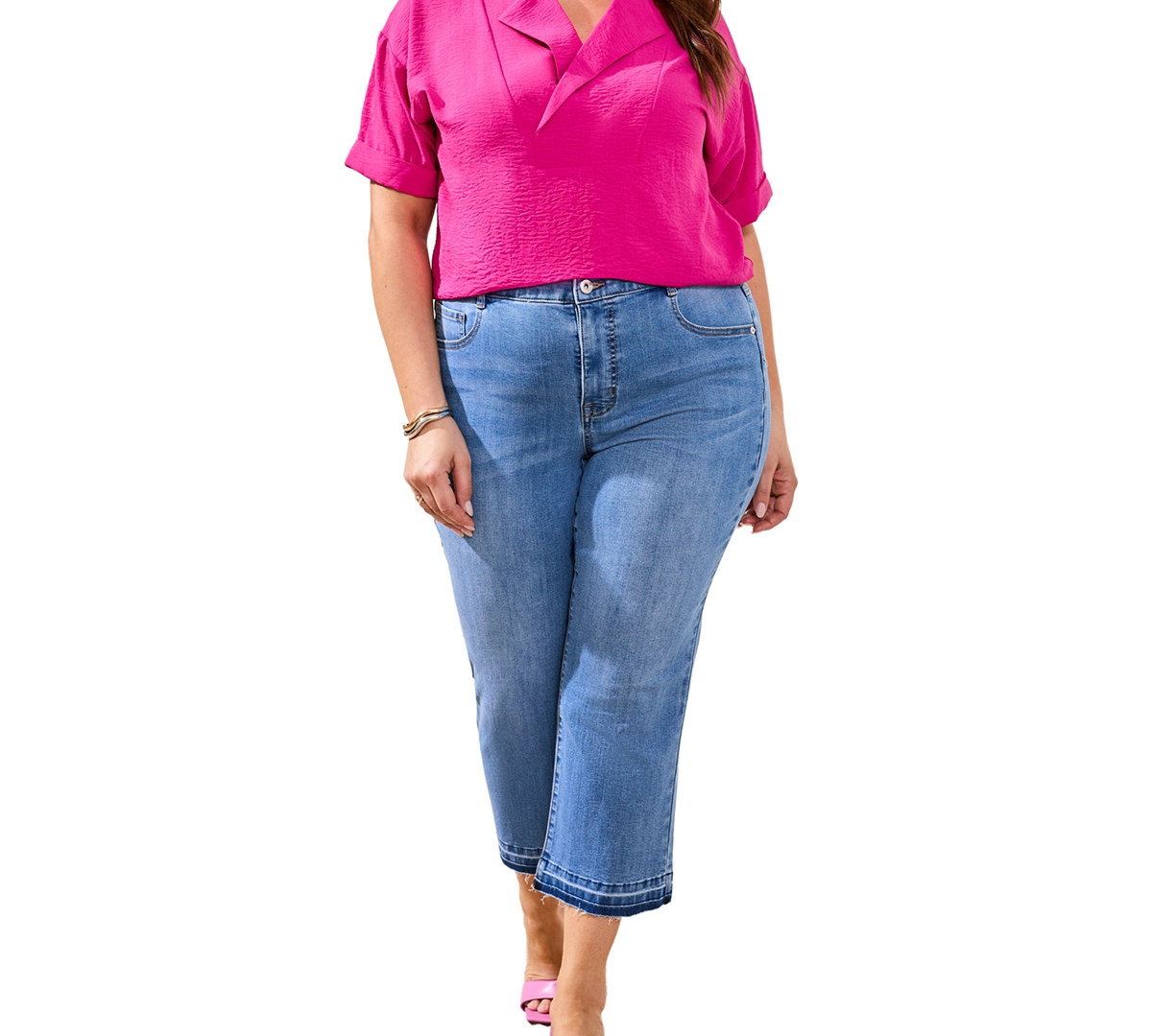 Click here for Tribal Plus Size Sophia Curvy Micro Flare Jeans -... prices