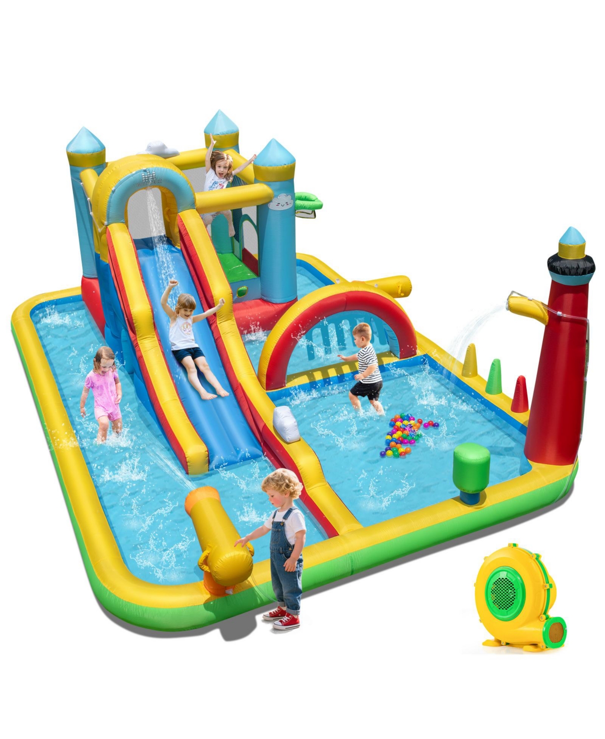 Click here for Mecale Inflatable Water Slide with Jumping Area &... prices