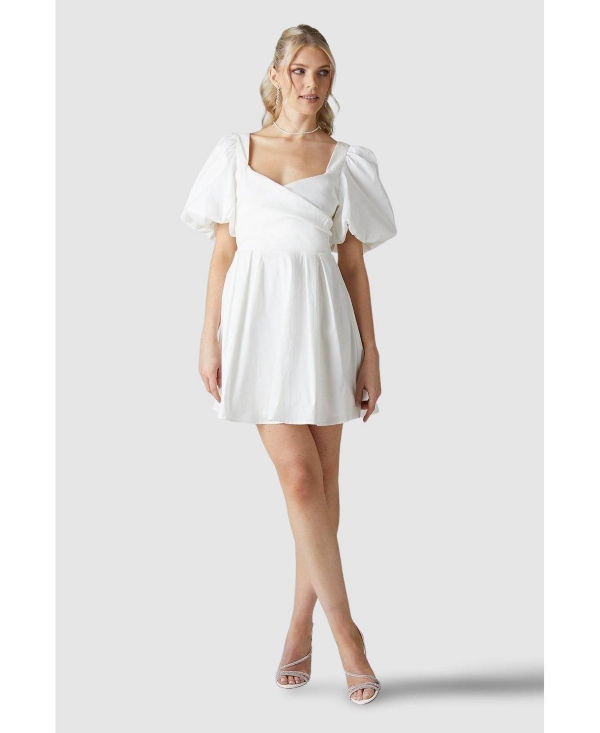 Click here for Coast Womens Puff Sleeve Mini Wedding Dress - Ivor... prices