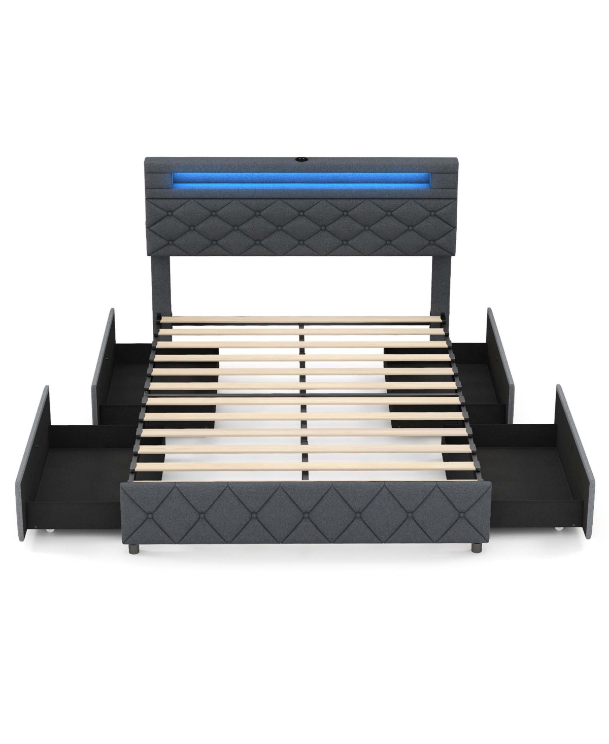 Click here for Full Size Bed Frame with Led Lights & Charging Sta... prices