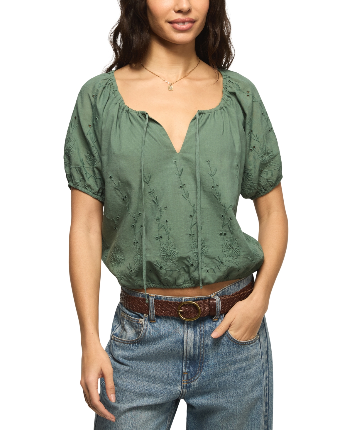 Click here for Lucky Brand Womans Short-Sleeve Bubble Top - Laure... prices