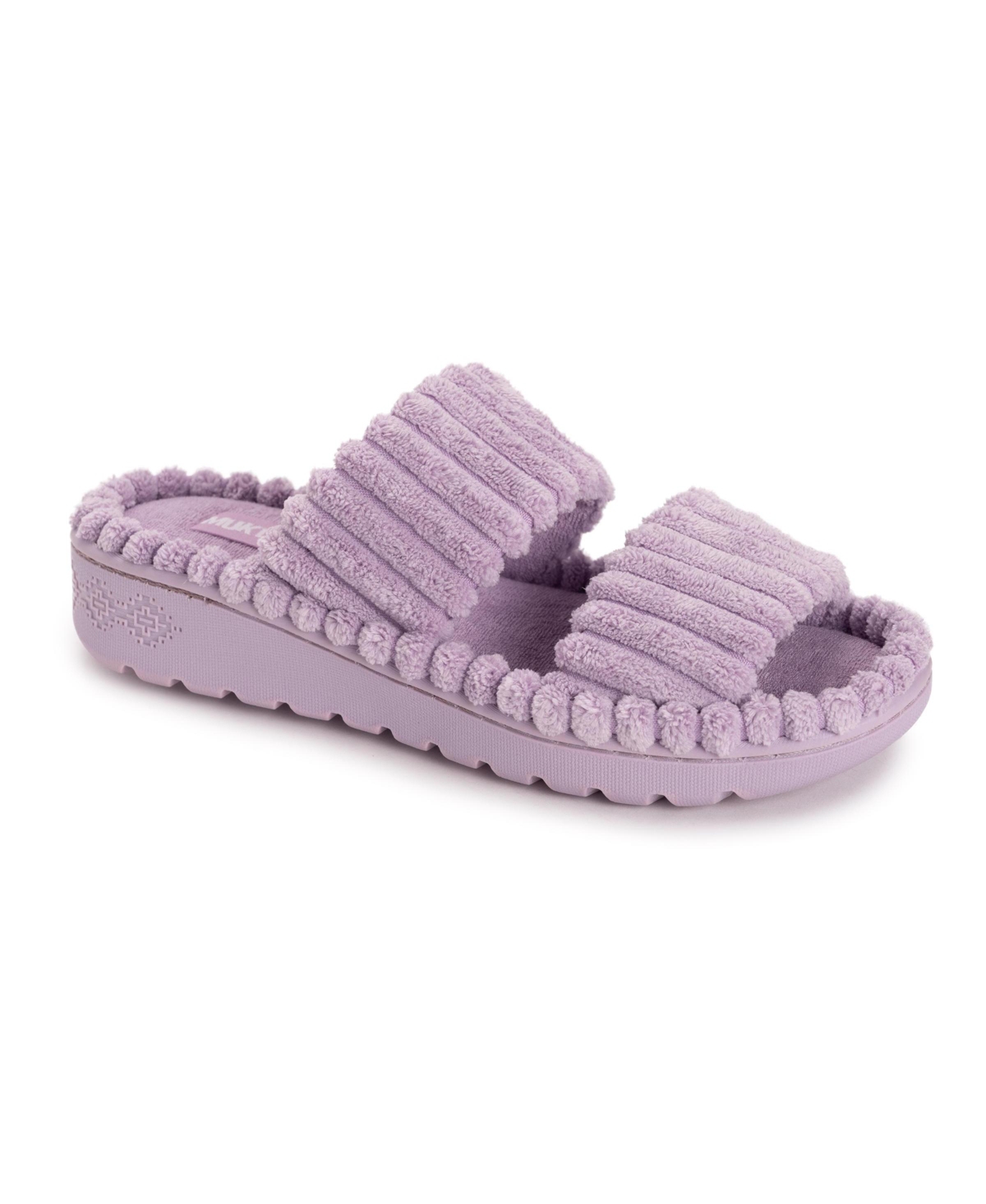 Click here for Muk Luks Womens Double Strap Slide Slipper - Lilac prices