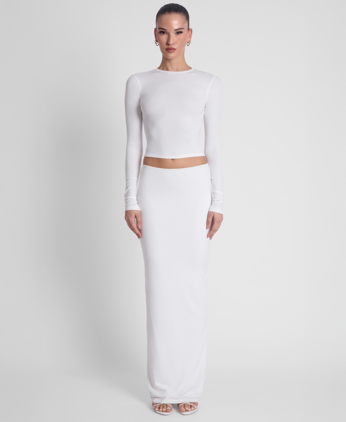 Click here for Leau Womens Everyday Jersey Maxi Skirt - White prices