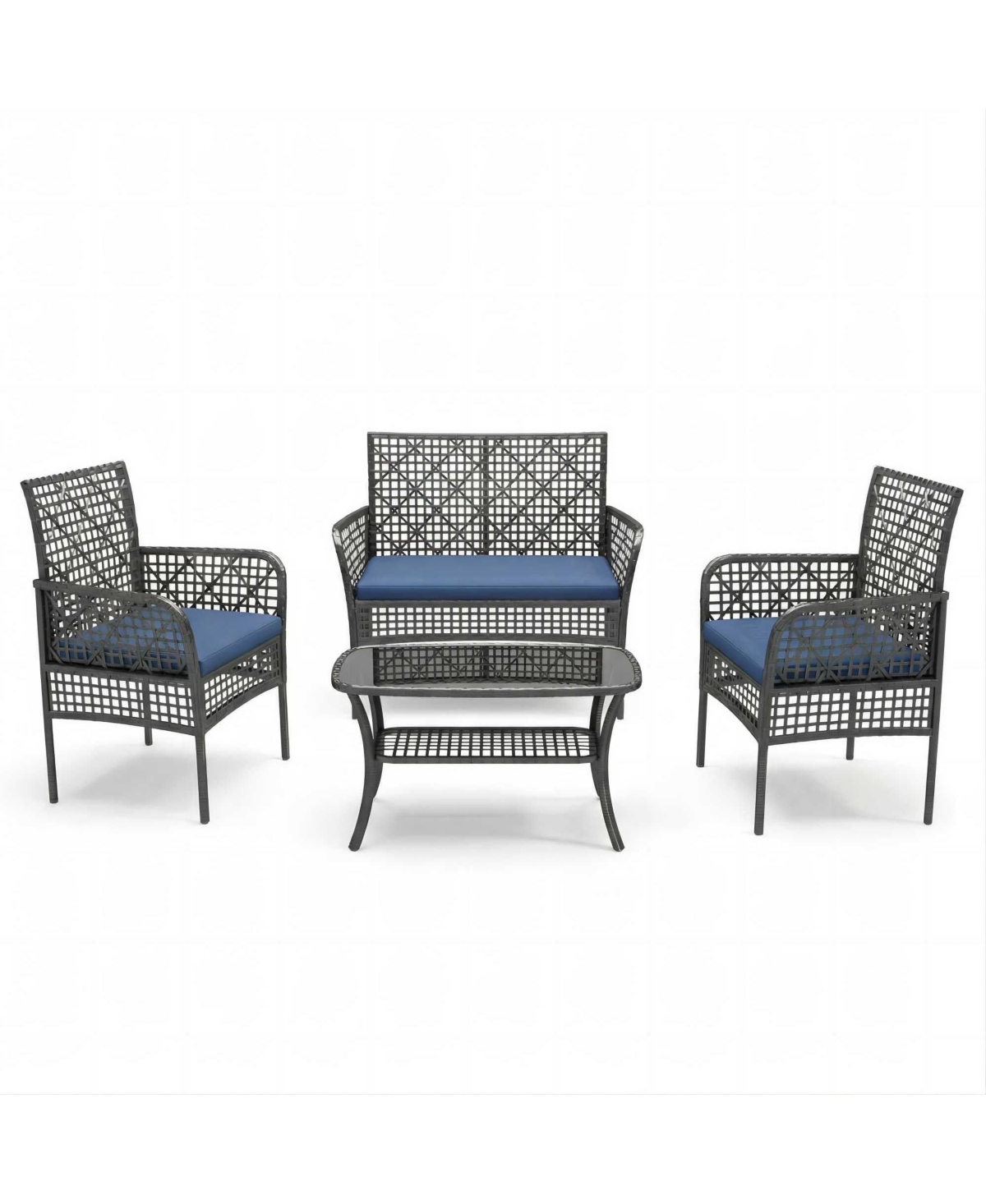 Click here for Clihome 4 Pieces Outdoor Patio Furniture Set - Blu... prices