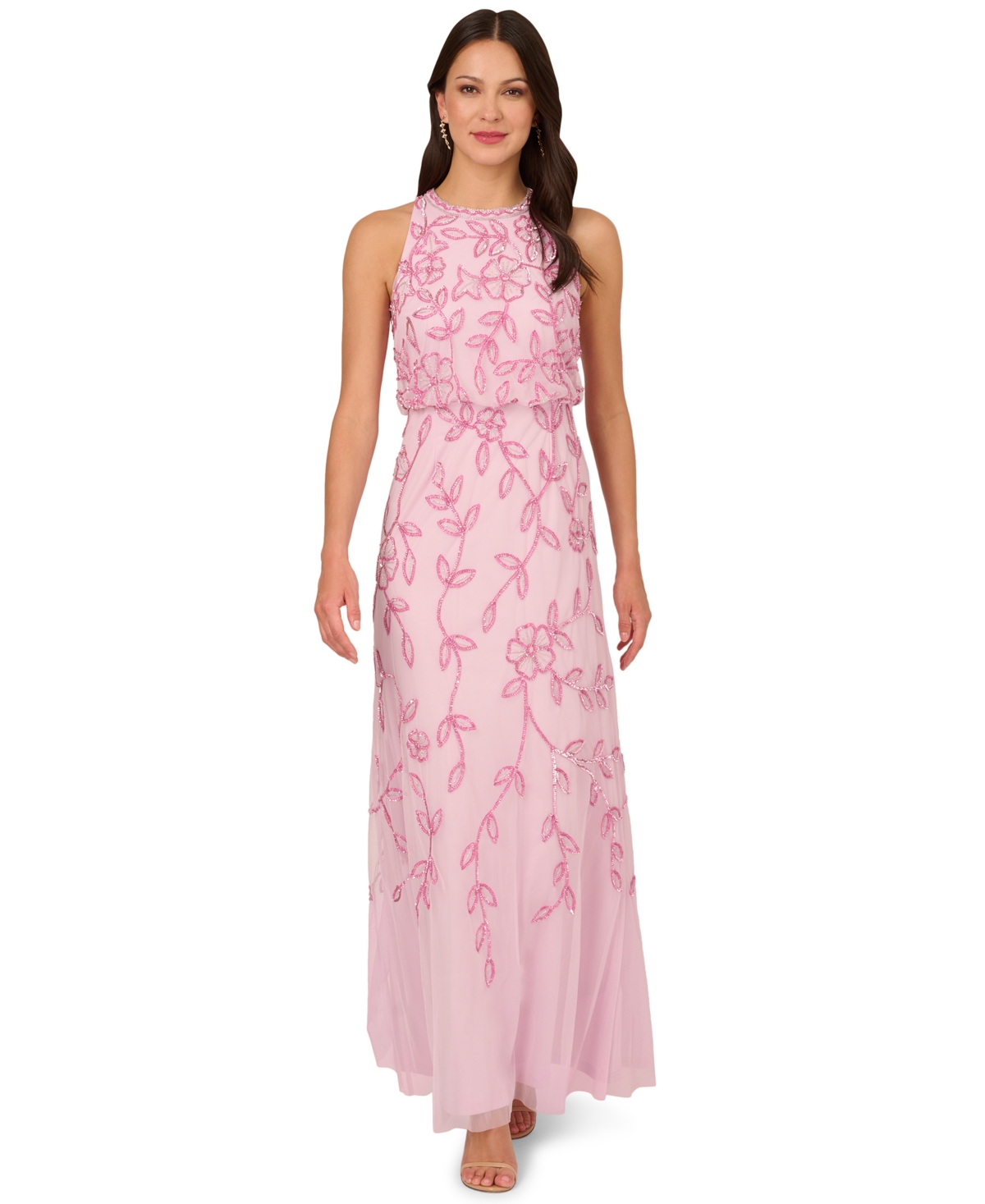 Click here for Adrianna Papell Womens Beaded Sleeveless Long Dres... prices