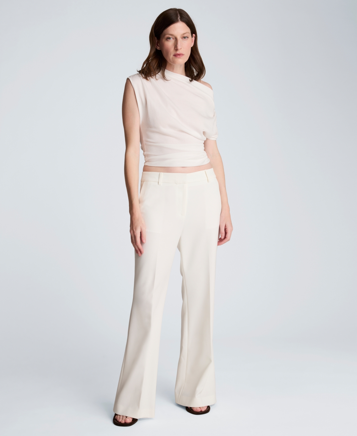 Click here for Kenneth Cole Womens Mid-Rise Flare Pants - Feather... prices