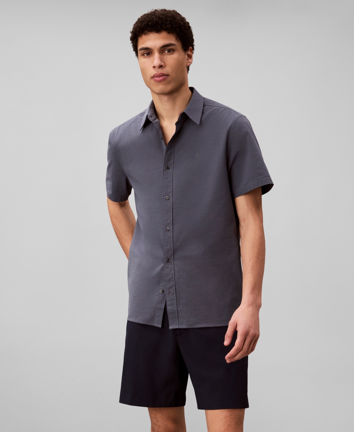 Click here for Calvin Klein Mens Straight Seersucker Elastic 7 Sh... prices