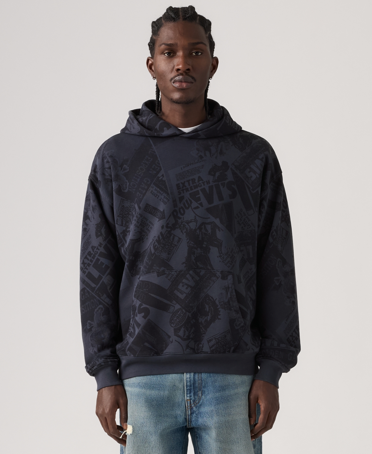 Click here for Levis Mens Long-Sleeve Hooded Sweatshirt - Navy prices