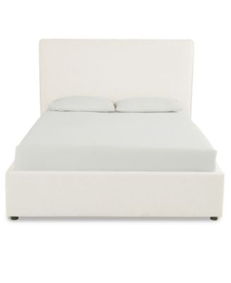 Marcel 86" Upholstered Flanged Seam King Bed - Macy's