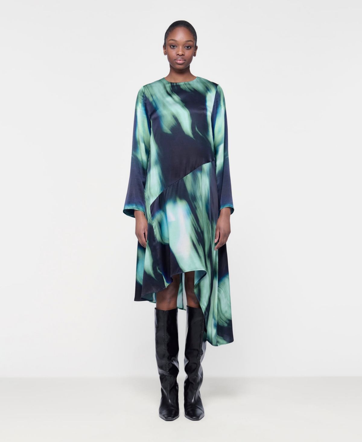 Click here for Leem Womens Printed Paneled Dress - Green prices