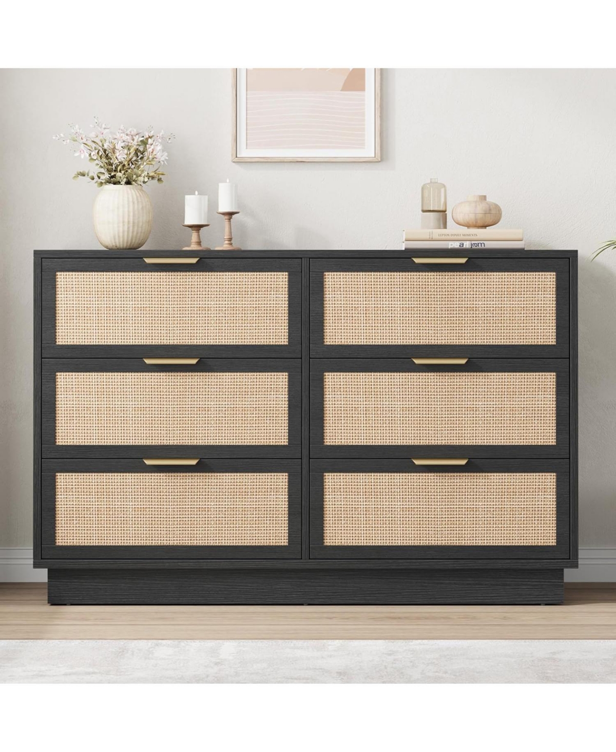 Click here for gaomon 6 Drawer Rattan Dresser for Bedroom  Integr... prices