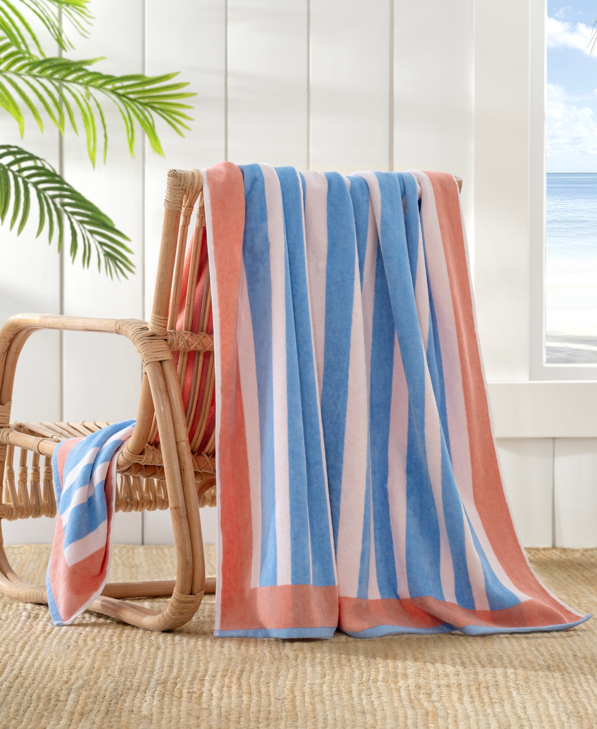 Click here for The Beach House Frame Stripe Cotton Beach Towel  4... prices