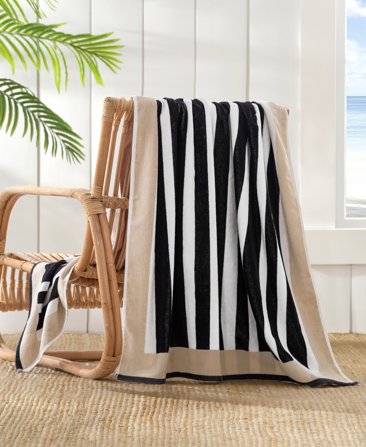 Click here for The Beach House Frame Stripe Cotton Beach Towel  4... prices