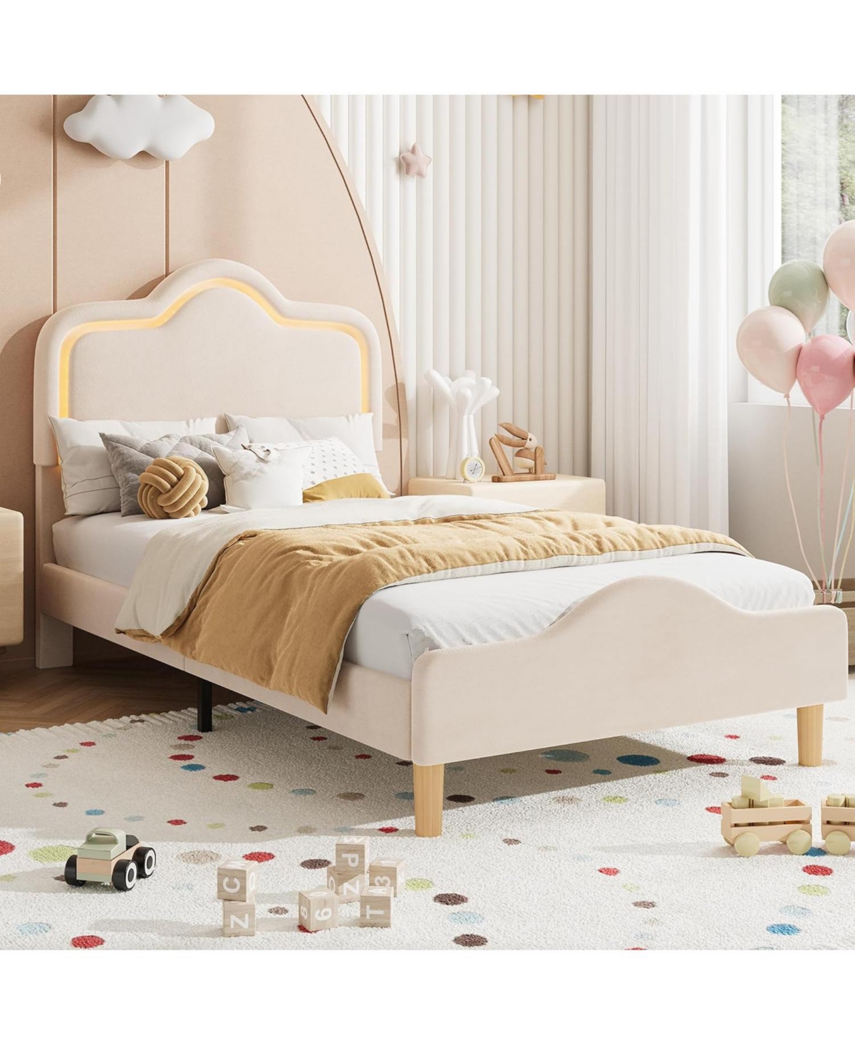 Click here for gaomon Upholstered Princess Platform Bed Frame wit... prices