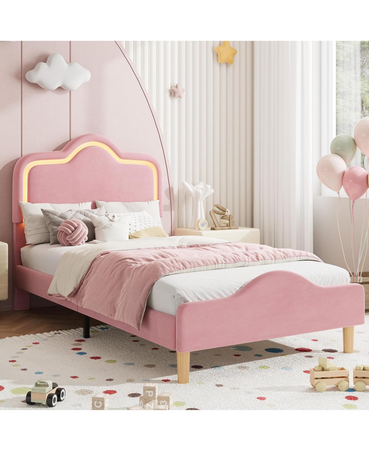 Click here for gaomon Upholstered Princess Platform Bed Frame wit... prices
