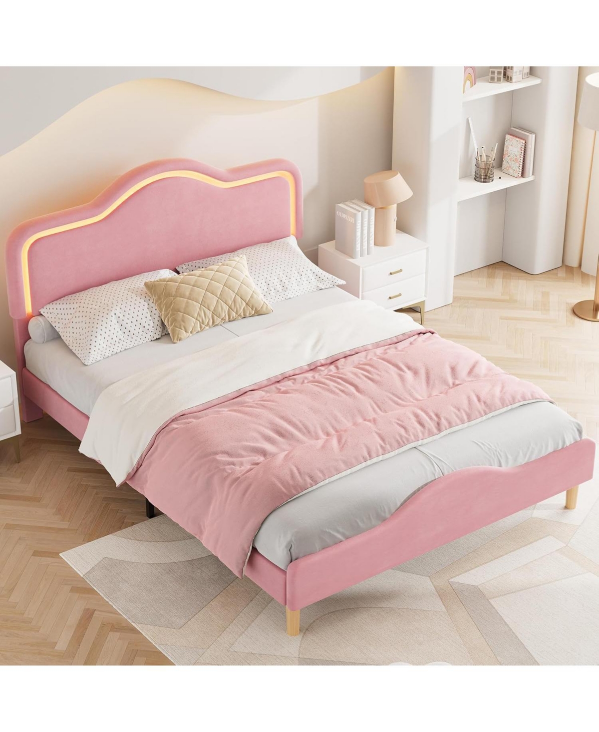 Click here for gaomon Upholstered Princess Platform Bed Frame wit... prices