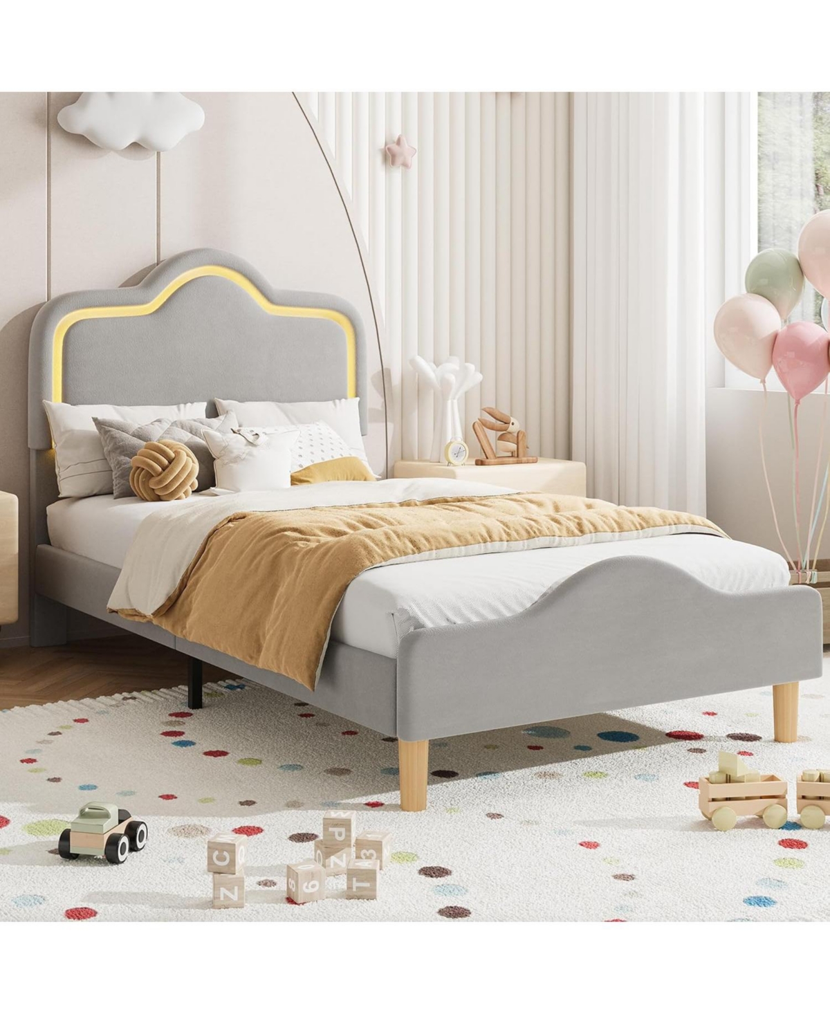 Click here for gaomon Upholstered Princess Platform Bed Frame wit... prices