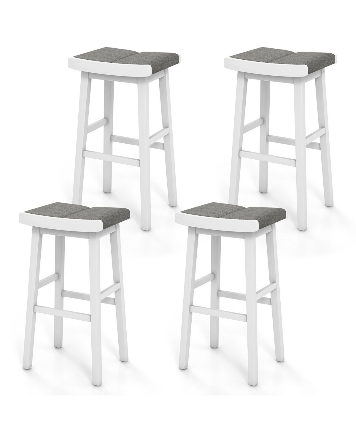 Click here for Gymax 4 Pcs Saddle Bar Stools Bar Height Backless... prices