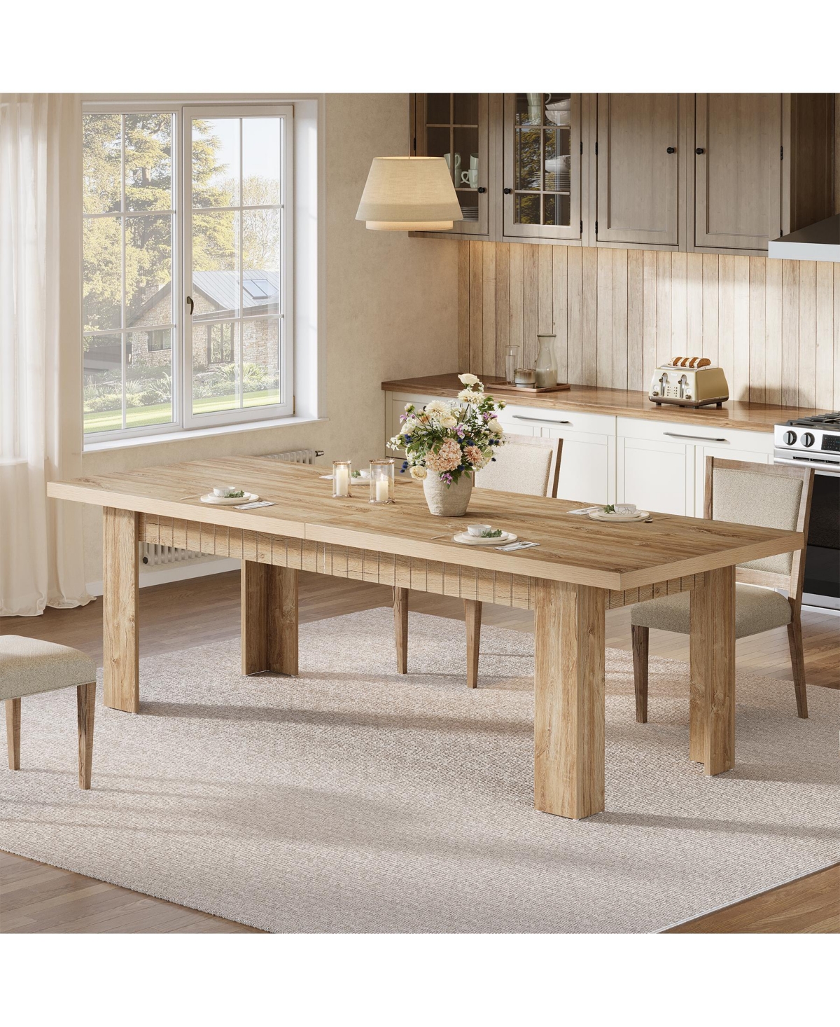 Click here for Tribesigns 79 Inch Wood Dining Table for 6-8 Peopl... prices