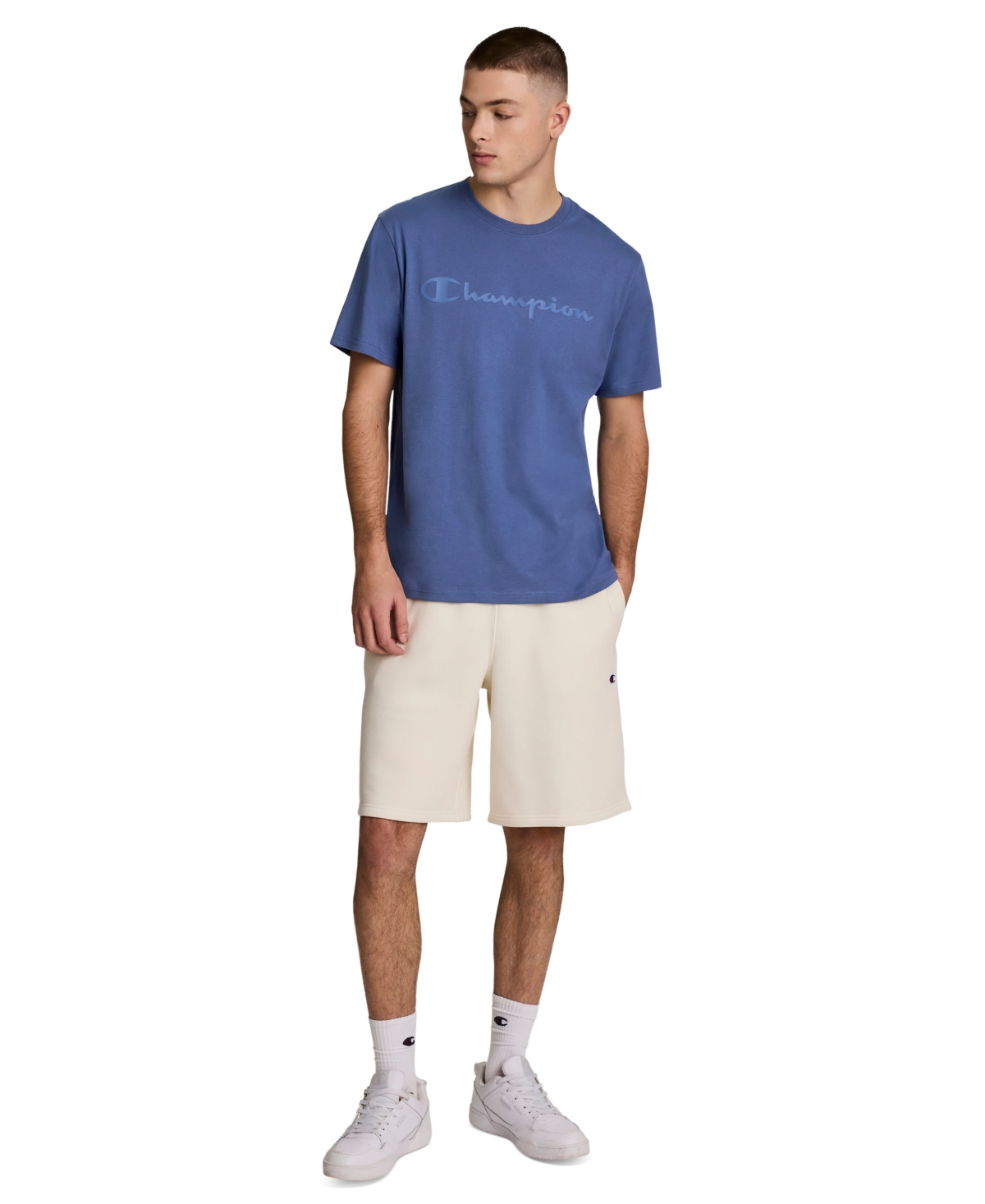 Click here for Champion Mens Classic Logo Crewneck Short-Sleeve T... prices