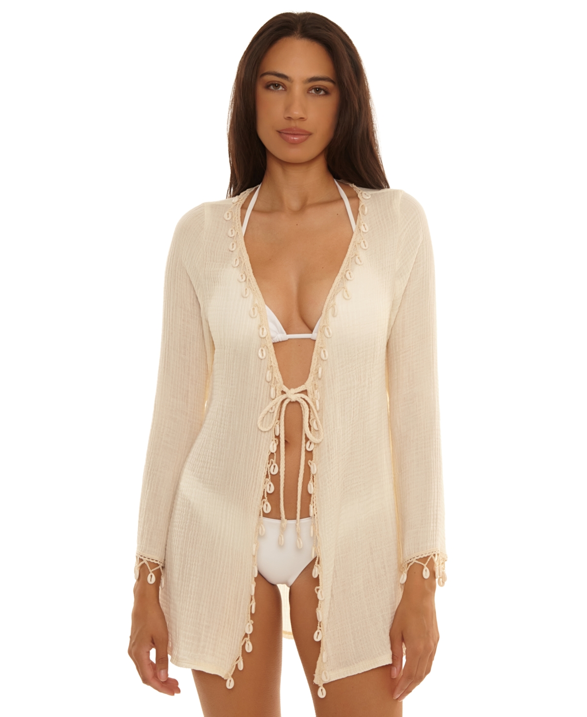 Click here for Becca Womens Caught In The Net Tie-Front Cover-Up... prices