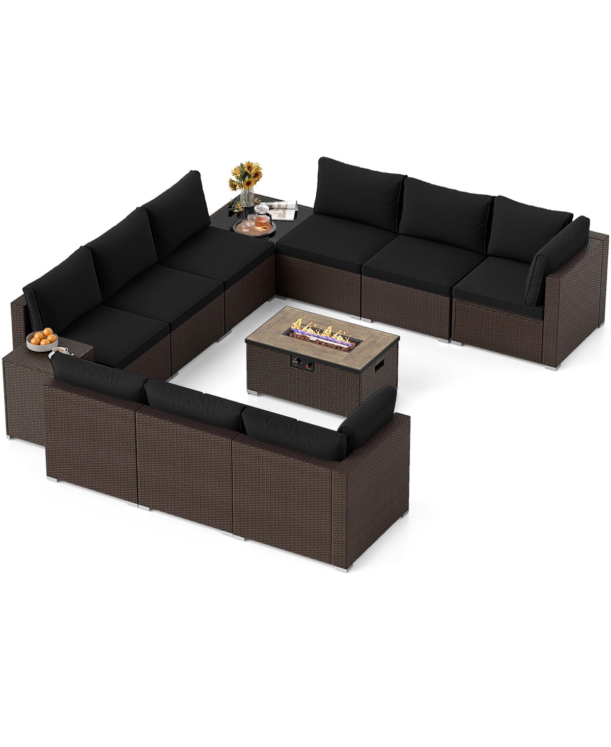 Click here for Gymax 12 Pcs Outdoor Patio Wicker Sectional Sofa S... prices