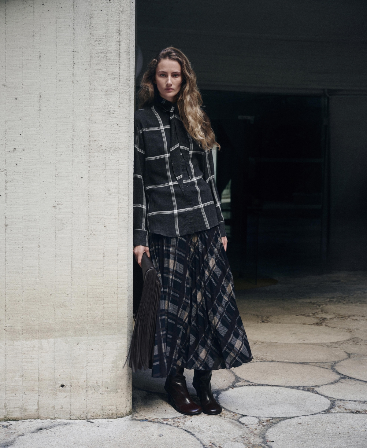 Click here for Mango Womens Check Pattern and Foulard Collar Blou... prices