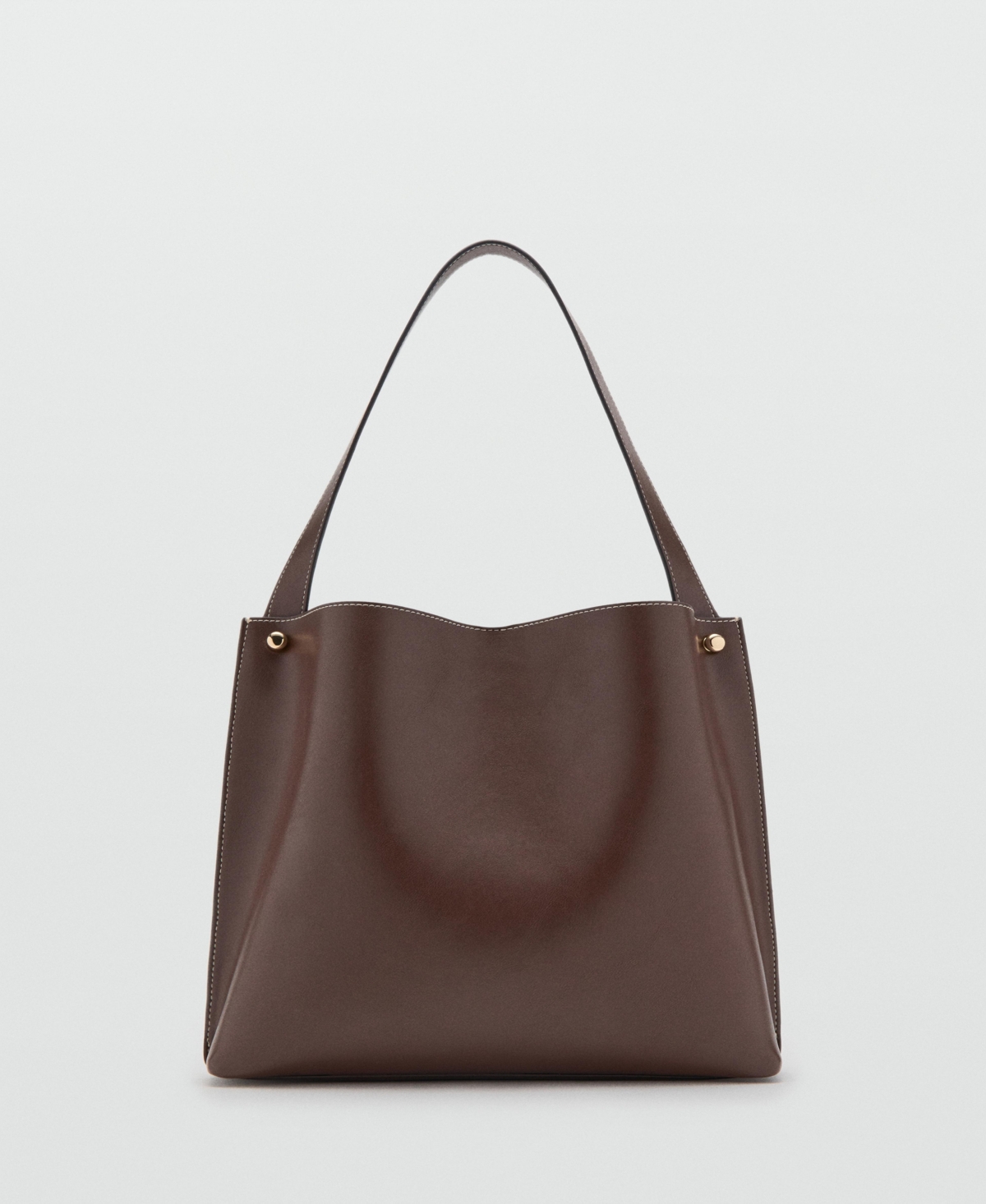 Click here for Mango Womens Metal Details Bucket Bag - Brown prices