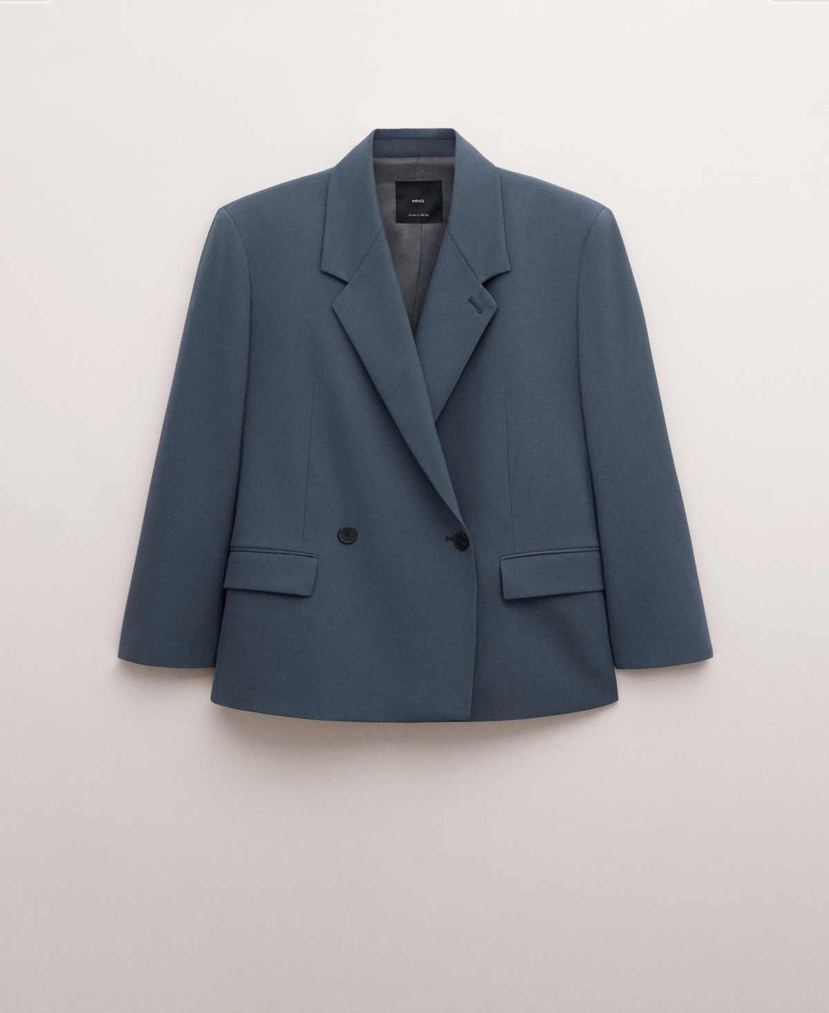 Click here for Mango Womens Wool-Blend Suit Blazer - Blue prices