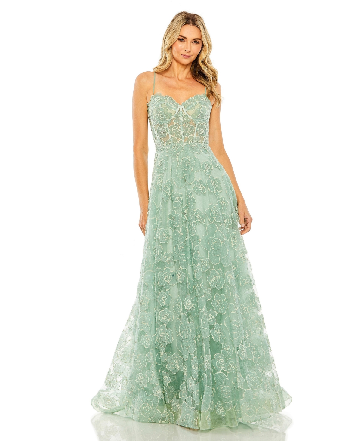 Click here for Mac Duggal Womens Embroidered Sweetheart Floral Co... prices