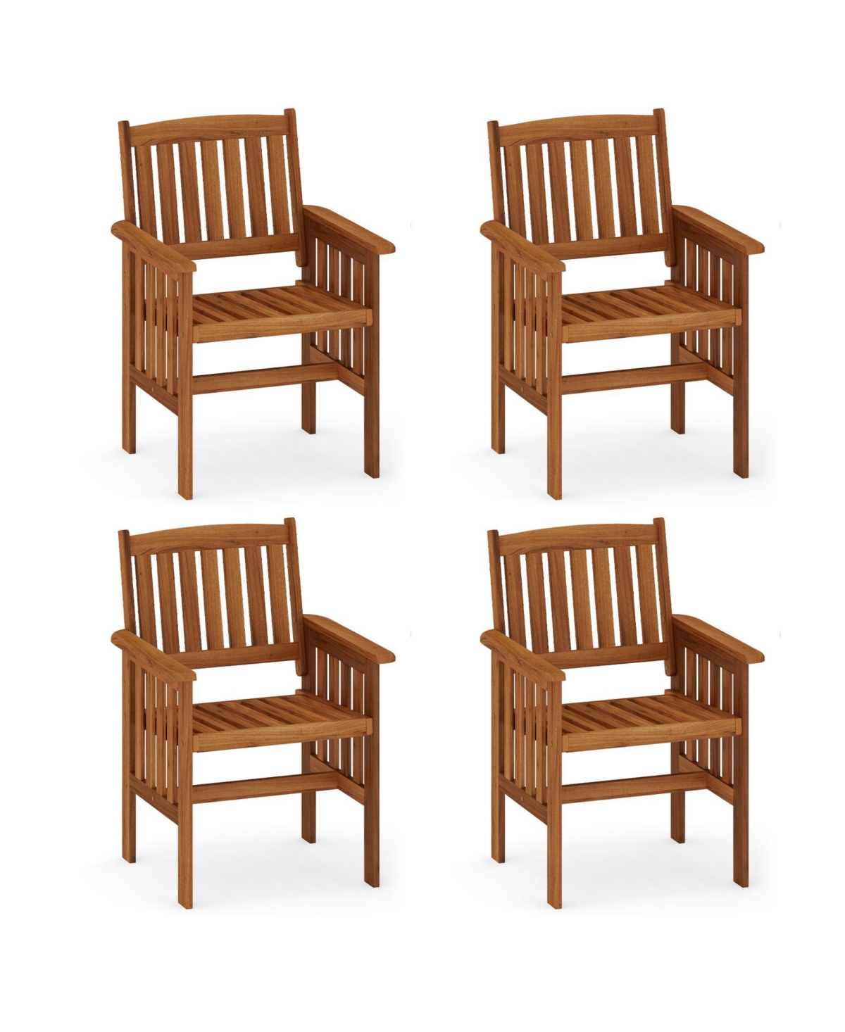 Click here for Gymax Patio Dining Chairs Set of 4 w/Slatted Backr... prices