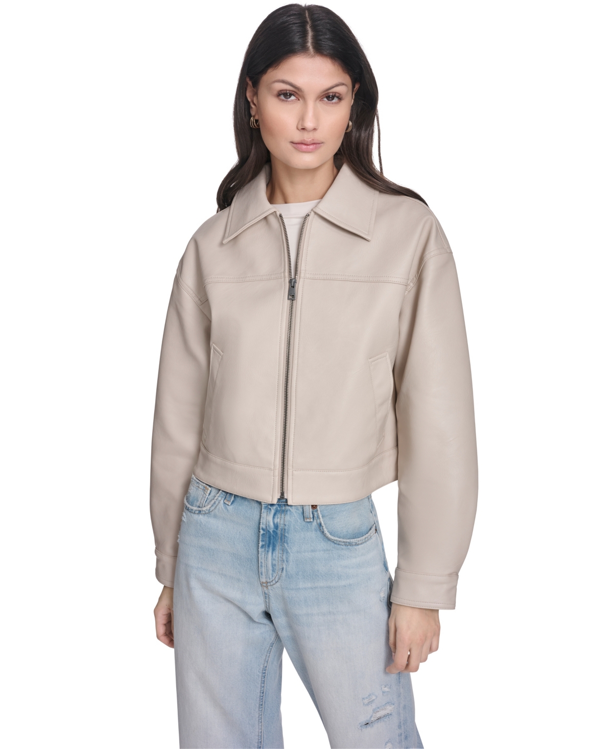 Click here for Levis Womens Faux Leather Relaxed-Fit Zip-Front Ja... prices