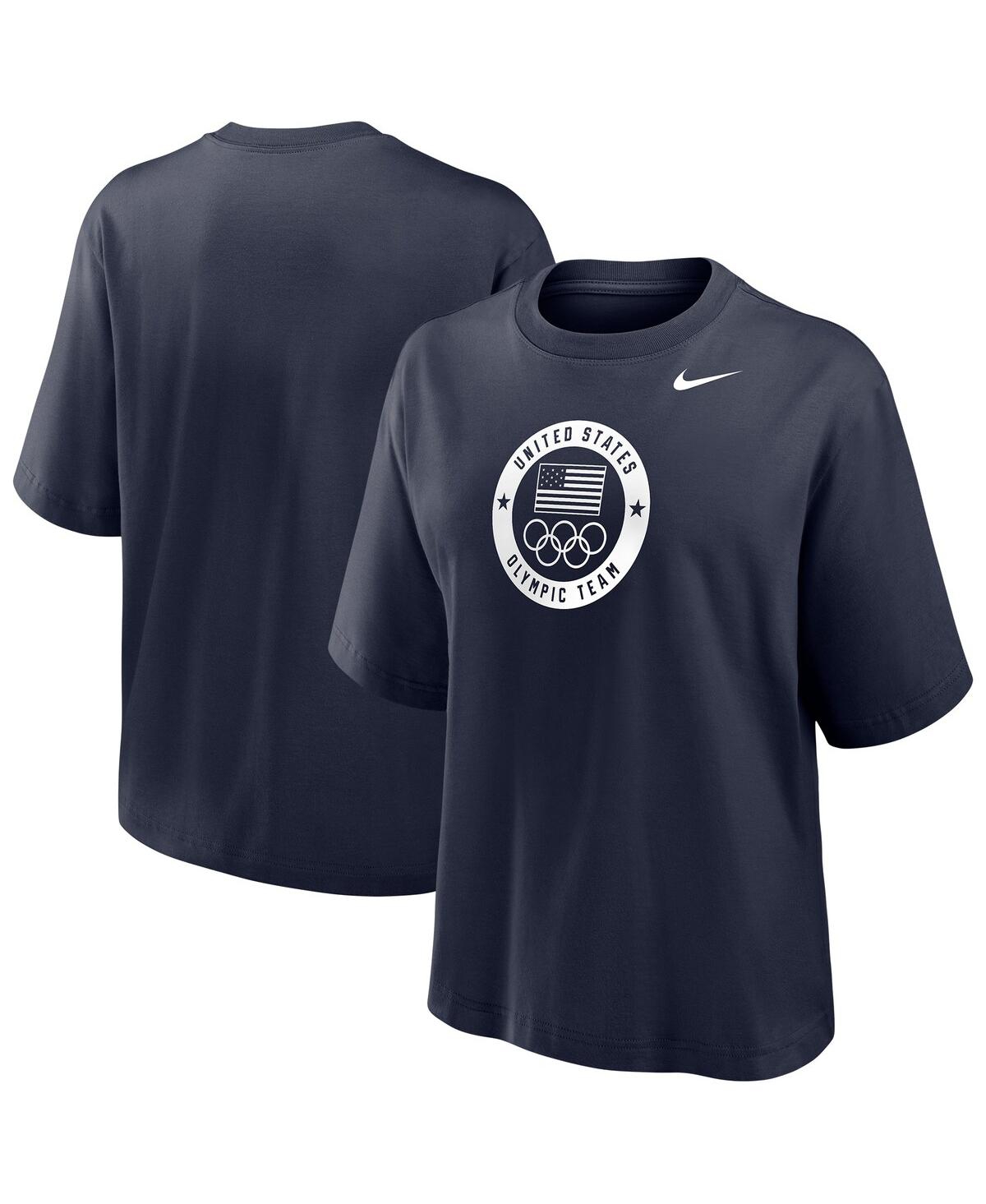 Click here for Nike Womens Navy Team Usa Boxy T-Shirt - Navy prices