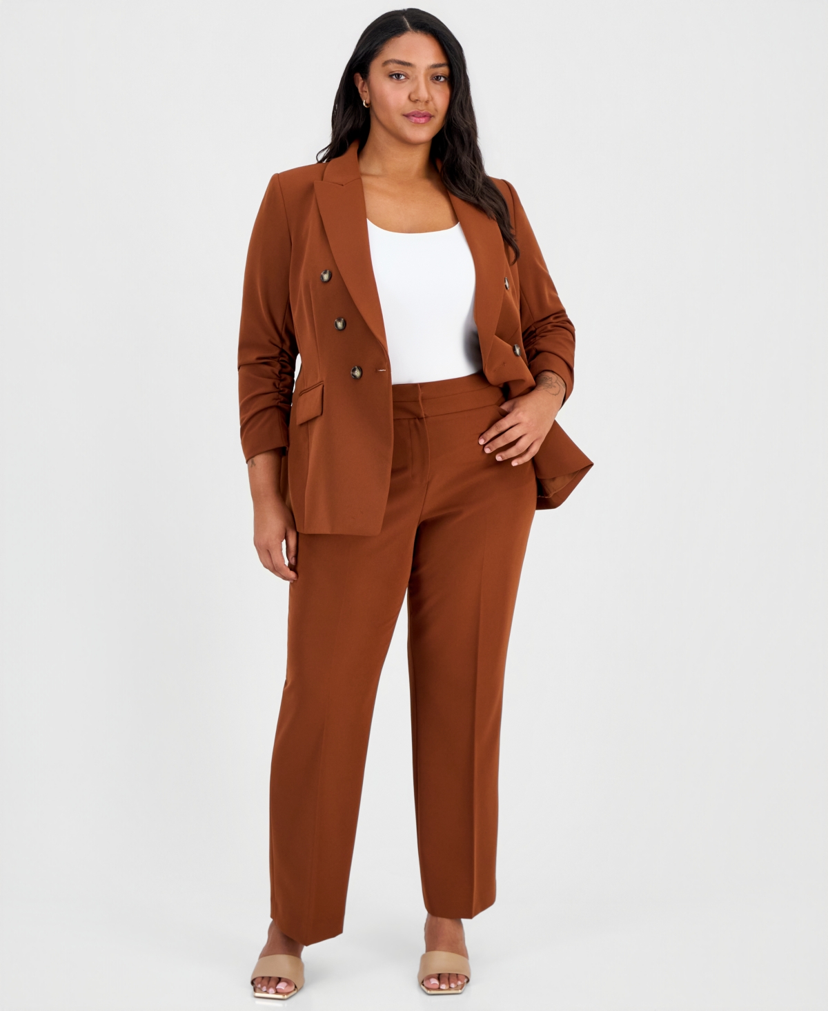 Click here for Tahari Asl Plus Size Mid-Rise Straight-Leg Pants -... prices