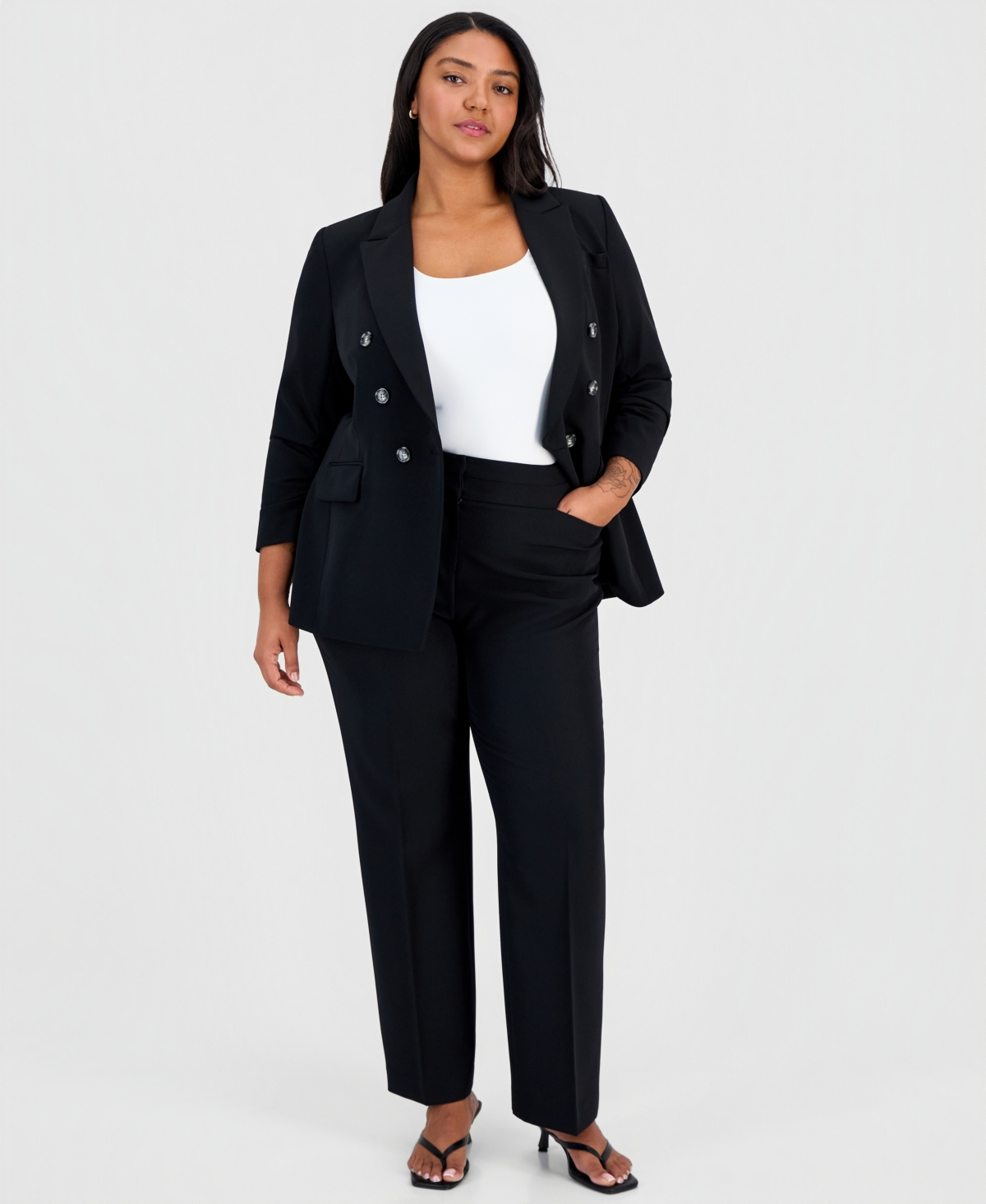 Click here for Tahari Asl Plus Size Mid-Rise Straight-Leg Pants -... prices