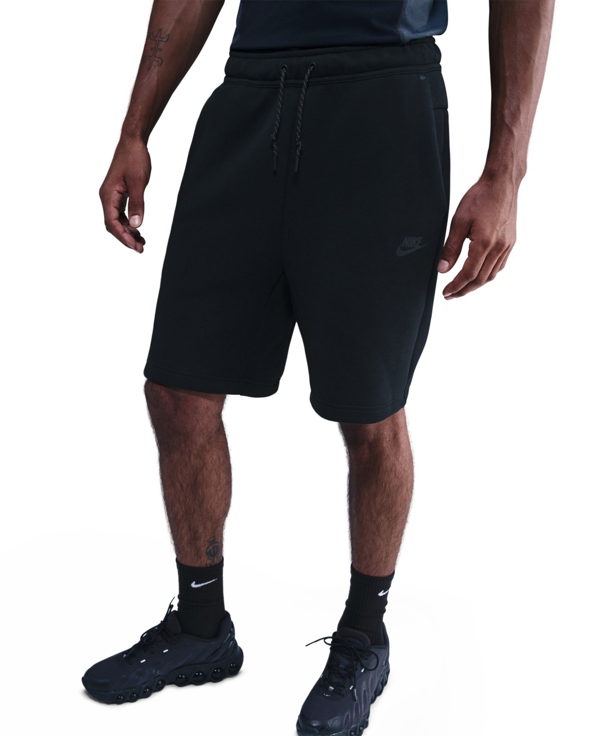 Nike Mens Tech Fleece Standard-Fit Shorts - Black