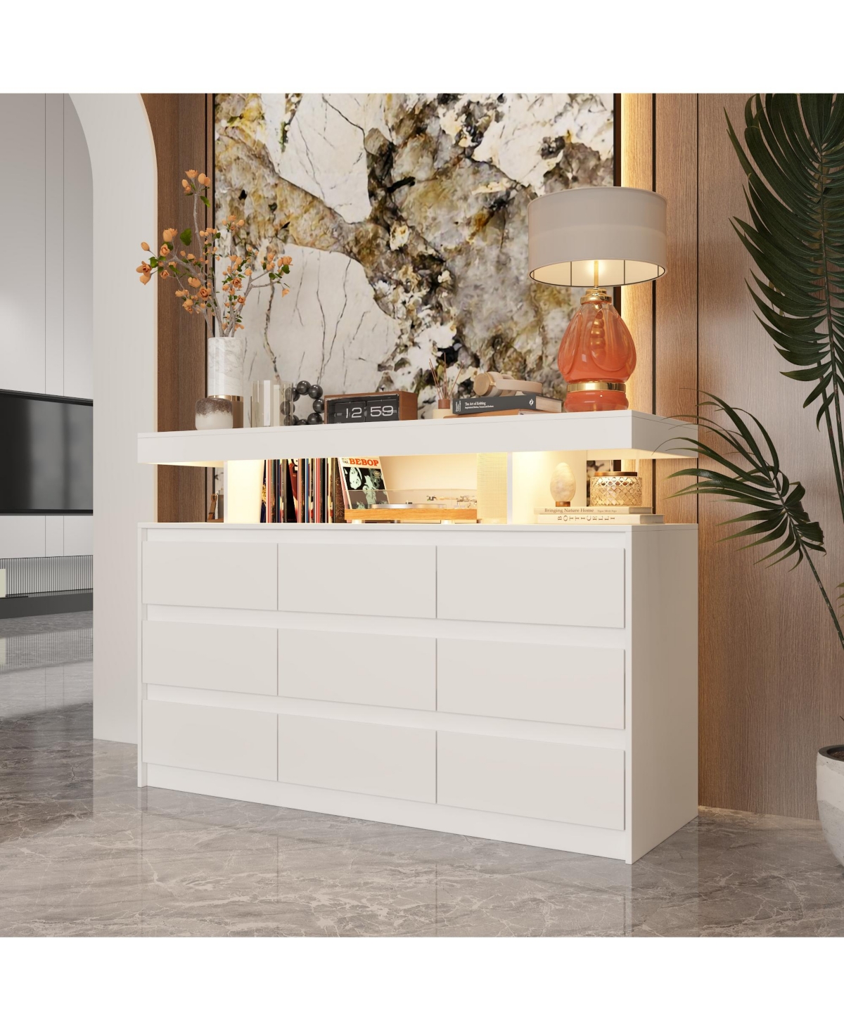 Click here for Homsee 9 Drawer Dresser for Bedroom with Led Light... prices