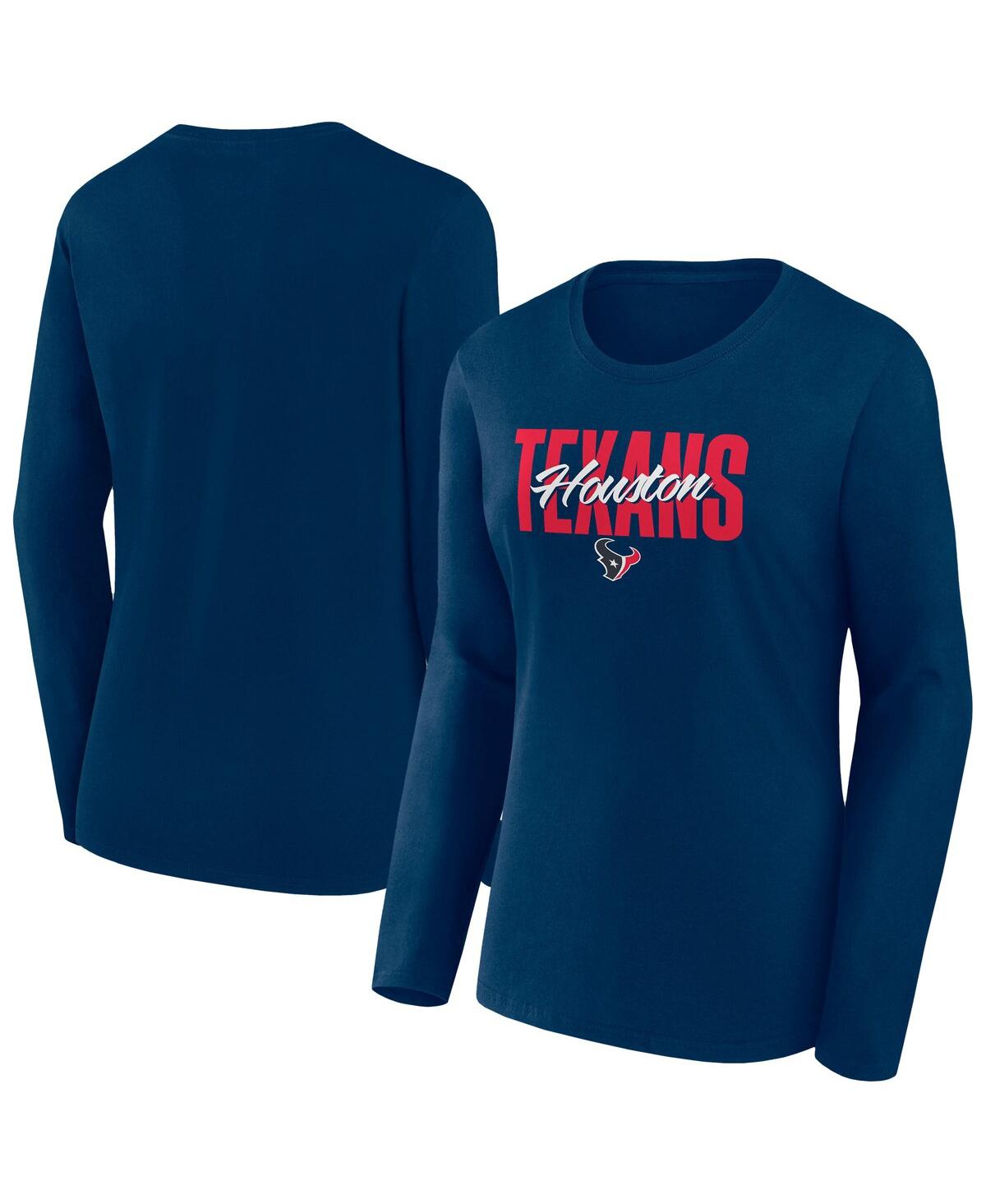 Click here for Fanatics Womens Navy Houston Texans Long Sleeve Sc... prices