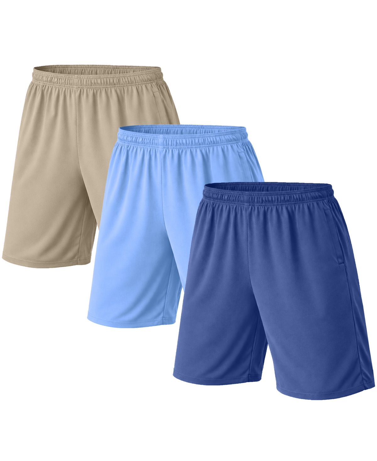 Click here for Q-Active Mens Regular-Fit Shorts  3-Piece Set - Kh... prices
