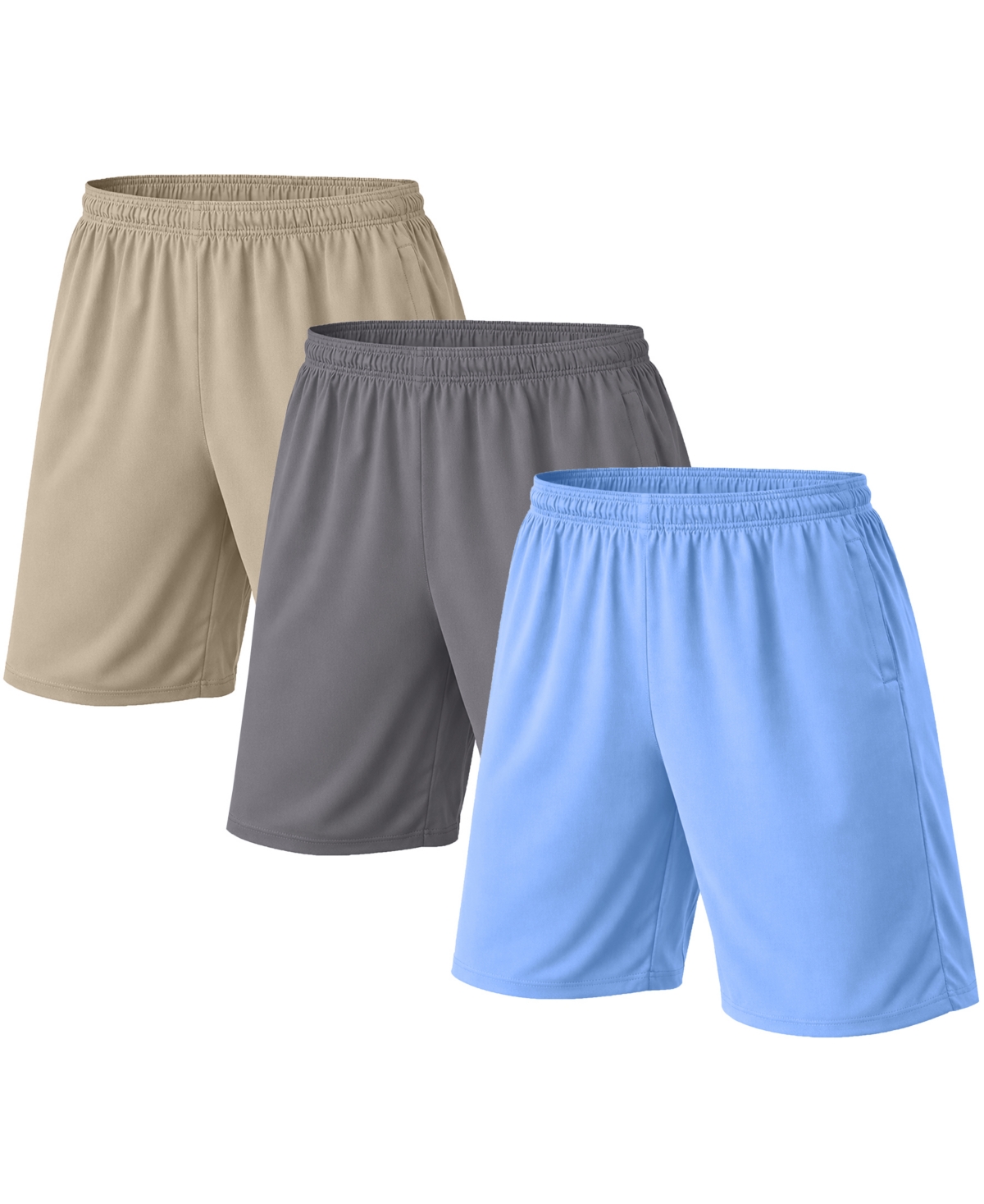 Click here for Q-Active Mens Regular-Fit Shorts  3-Piece Set - Kh... prices